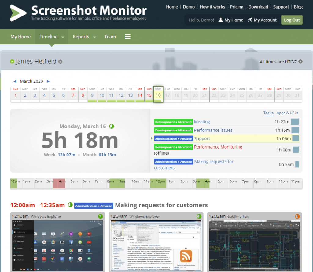 Screenshot Monitor: Mide la productividad de equipos remotos